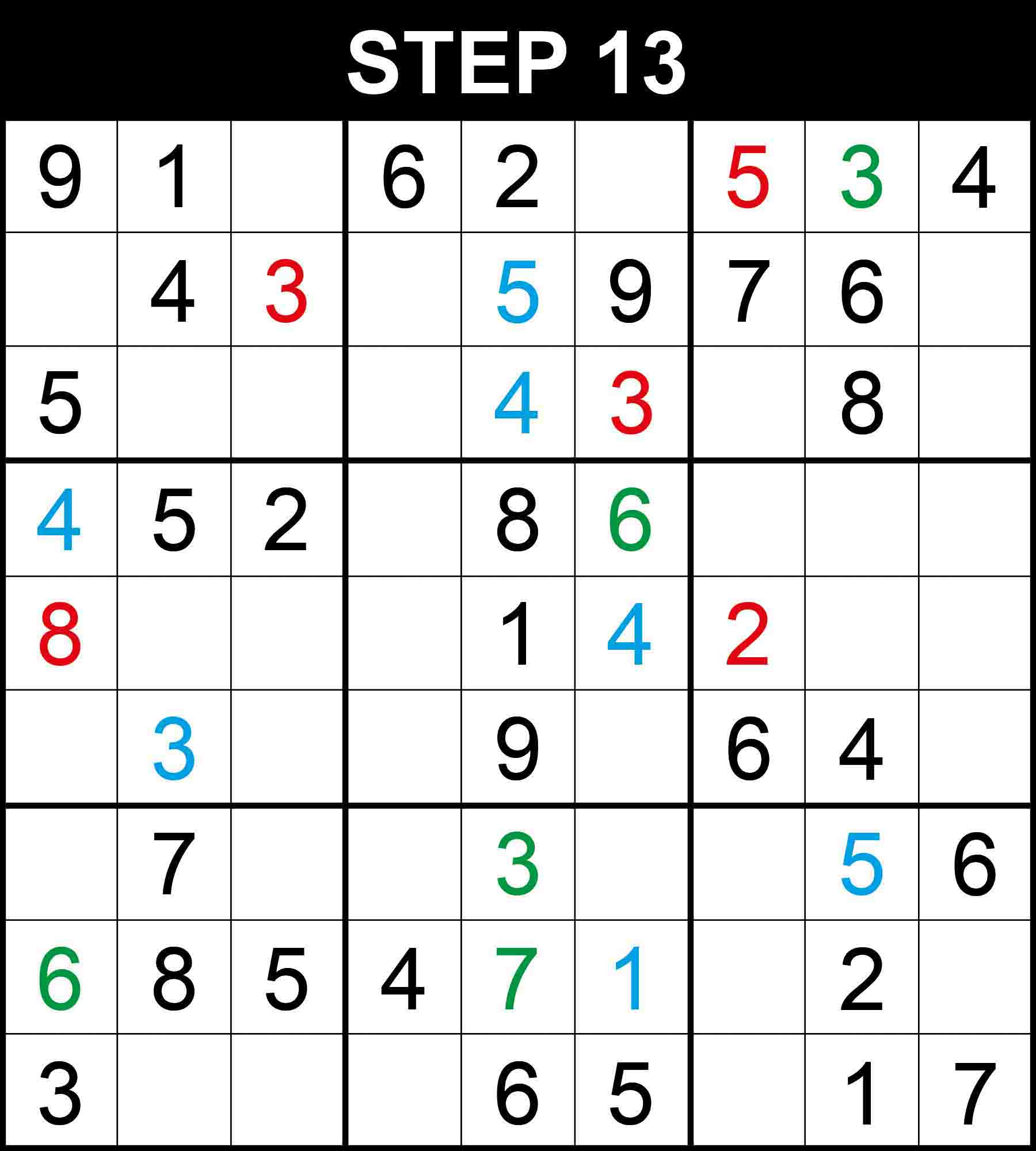 Step-by-Step Sudoku Solution