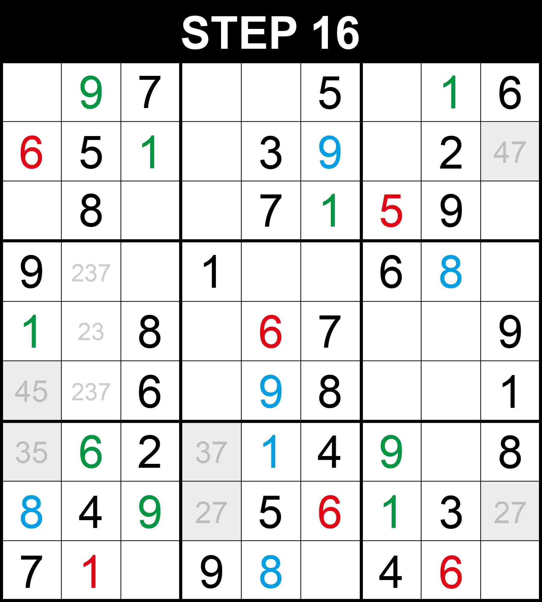Step-by-Step Sudoku Solution