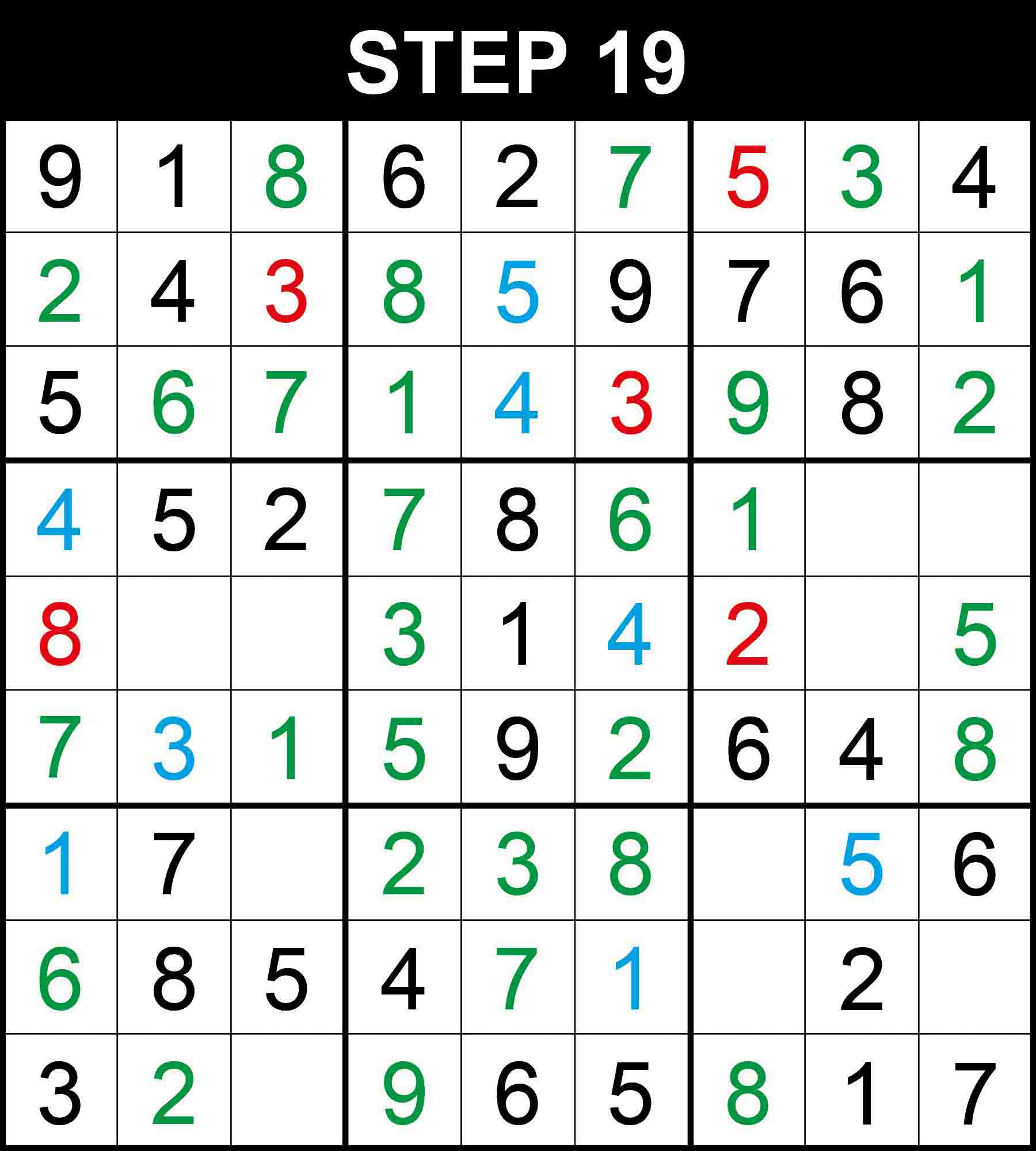 Step-by-Step Sudoku Solution