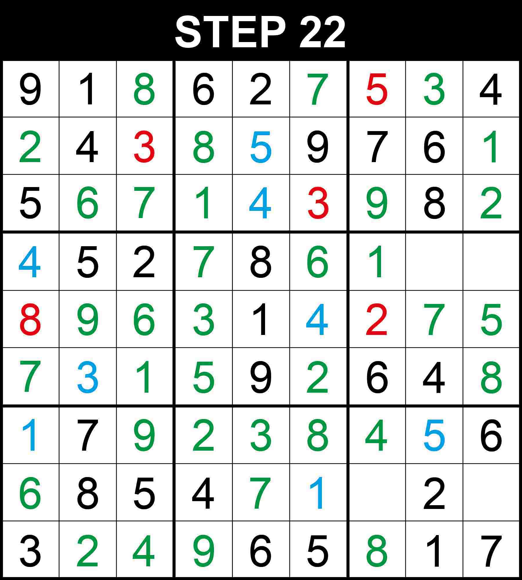Step-by-Step Sudoku Solution